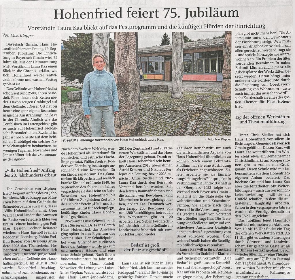 Hohenfried feiert 75. Jubiläum - Hohenfried e.V.